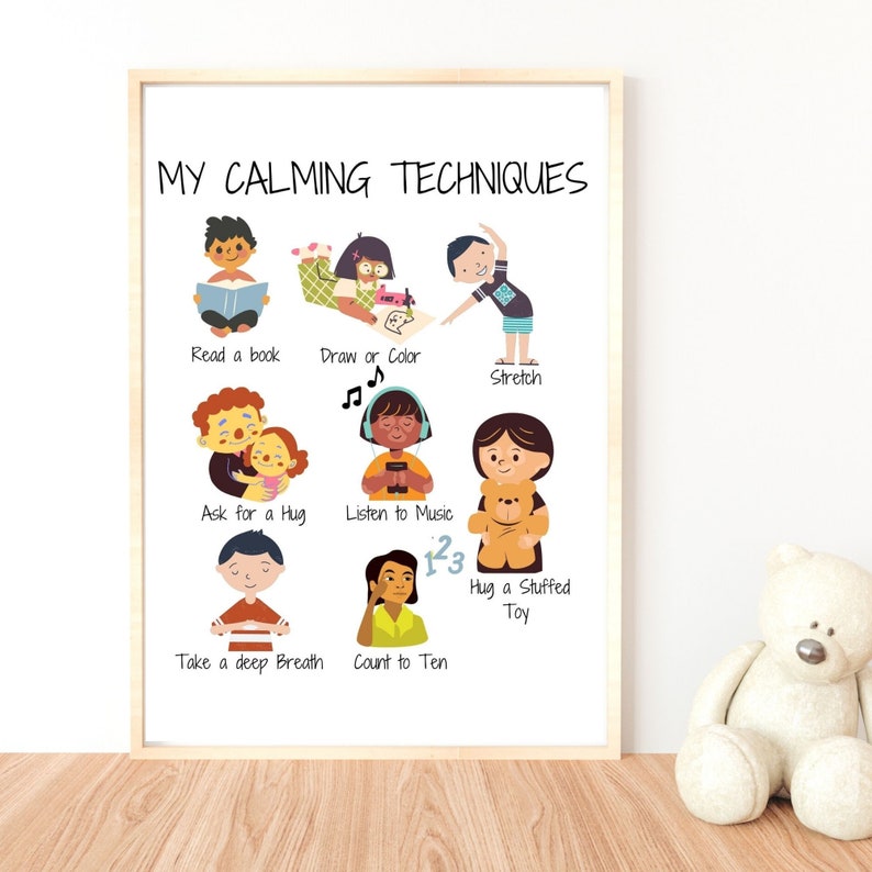 Calming Corner Strategies Posters Kit for Kids, Set of 6 Calming ...