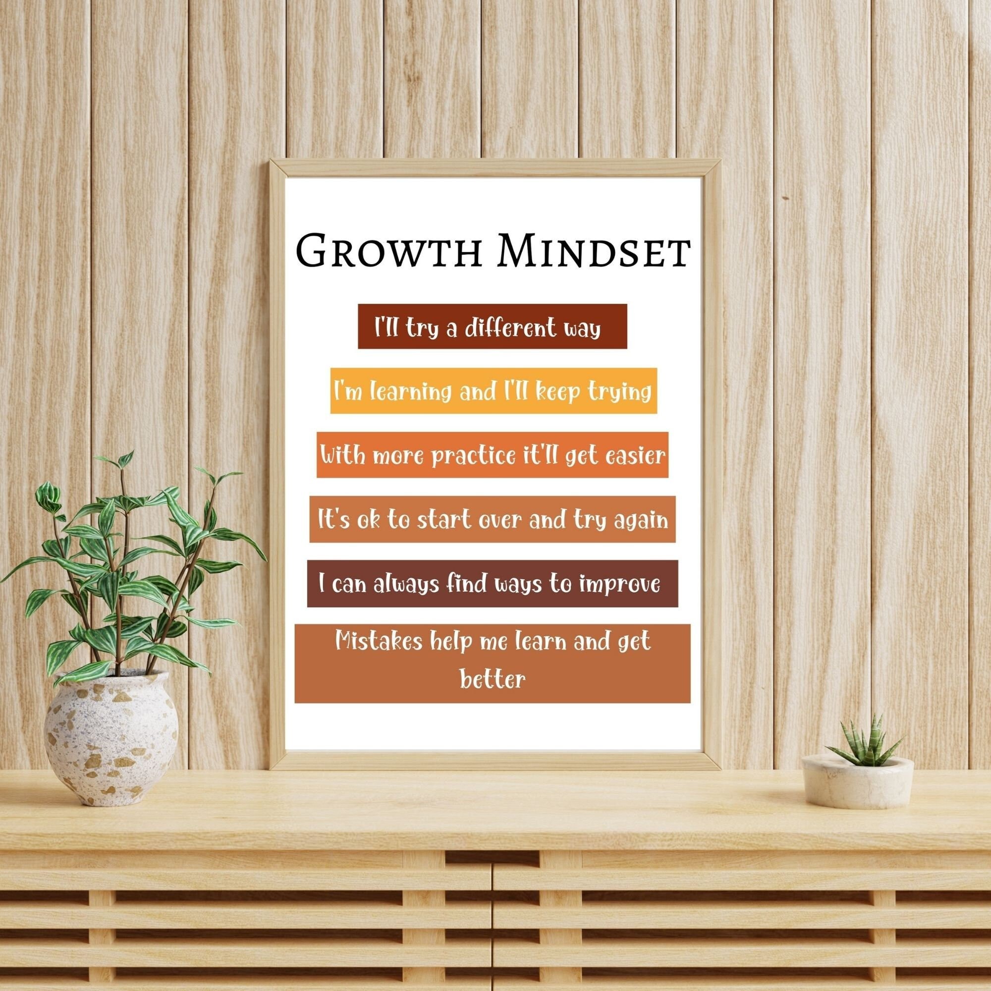 Growth Mindset Poster Boho Mental Health Printable School - Etsy