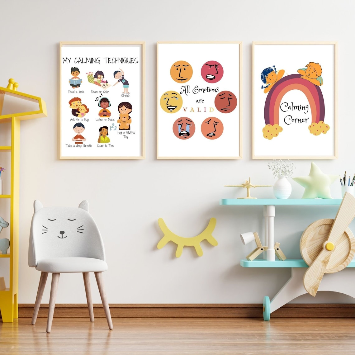 Printable Calming Techniques for Kids, Set of 3 Prints, Calm Corner ...