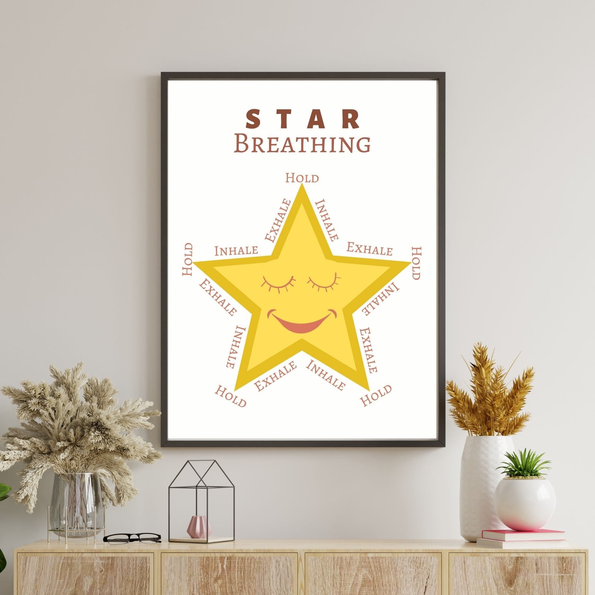 Star Breathing Technique, Inhale Exhale Printable, Anxiety Relief ...