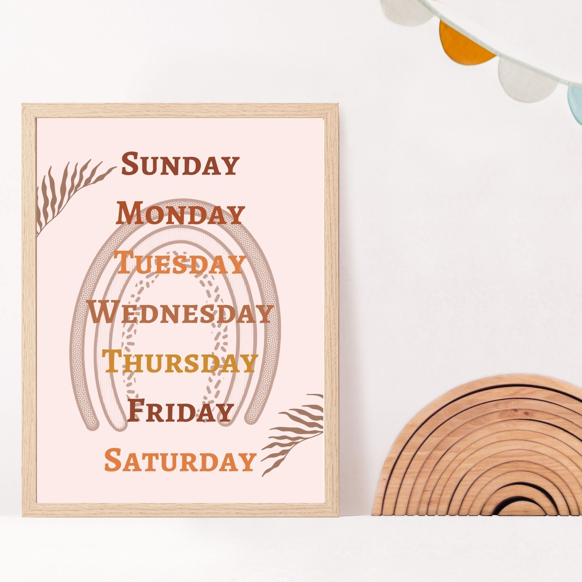 Days Poster Boho Days of the Week Poster Printable Wall Art - Etsy UK