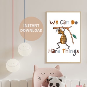 Positive Affirmation Quote - We Can Do Hard Things Poster, Growth ...