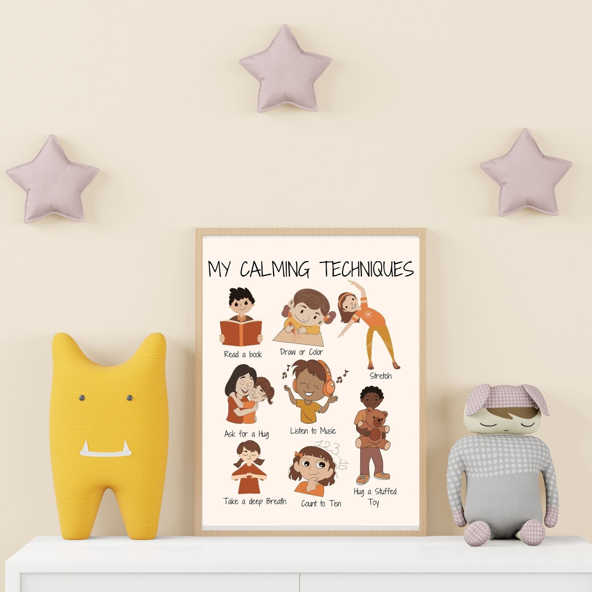 Printable Calming Techniques for Kids Boho Calm Corner - Etsy