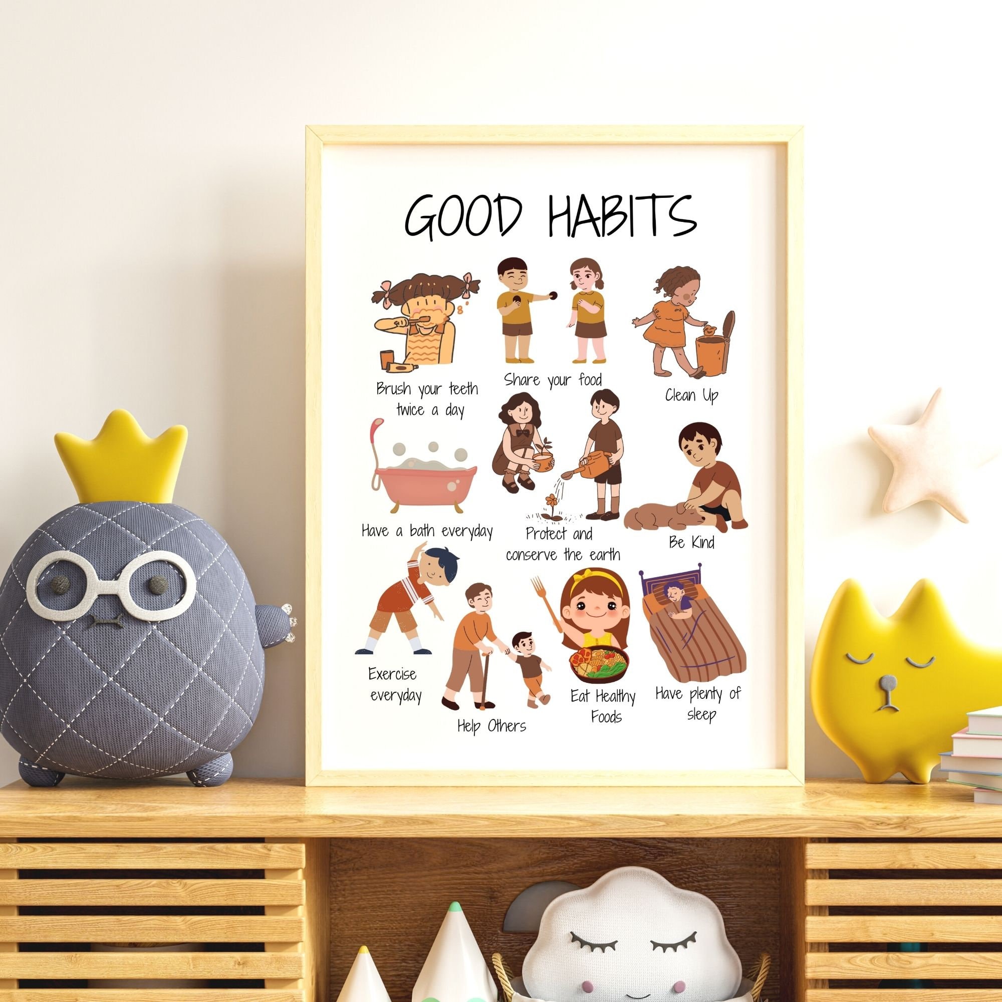 Good Habits Poster, Kids Activity, to Do List Printable, Boho Classroom ...