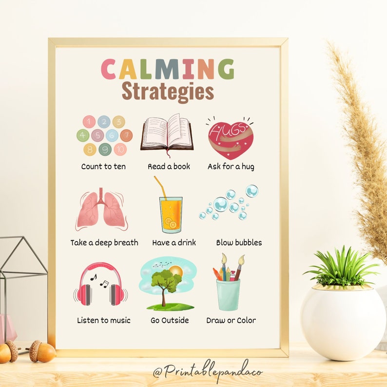 Calming Techniques Calm Corner Mental Health Poster Therapy Office ...
