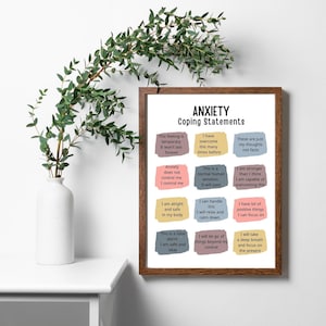 Anxiety Coping Statements, Calm Corner, Positive Affirmations, Therapy ...