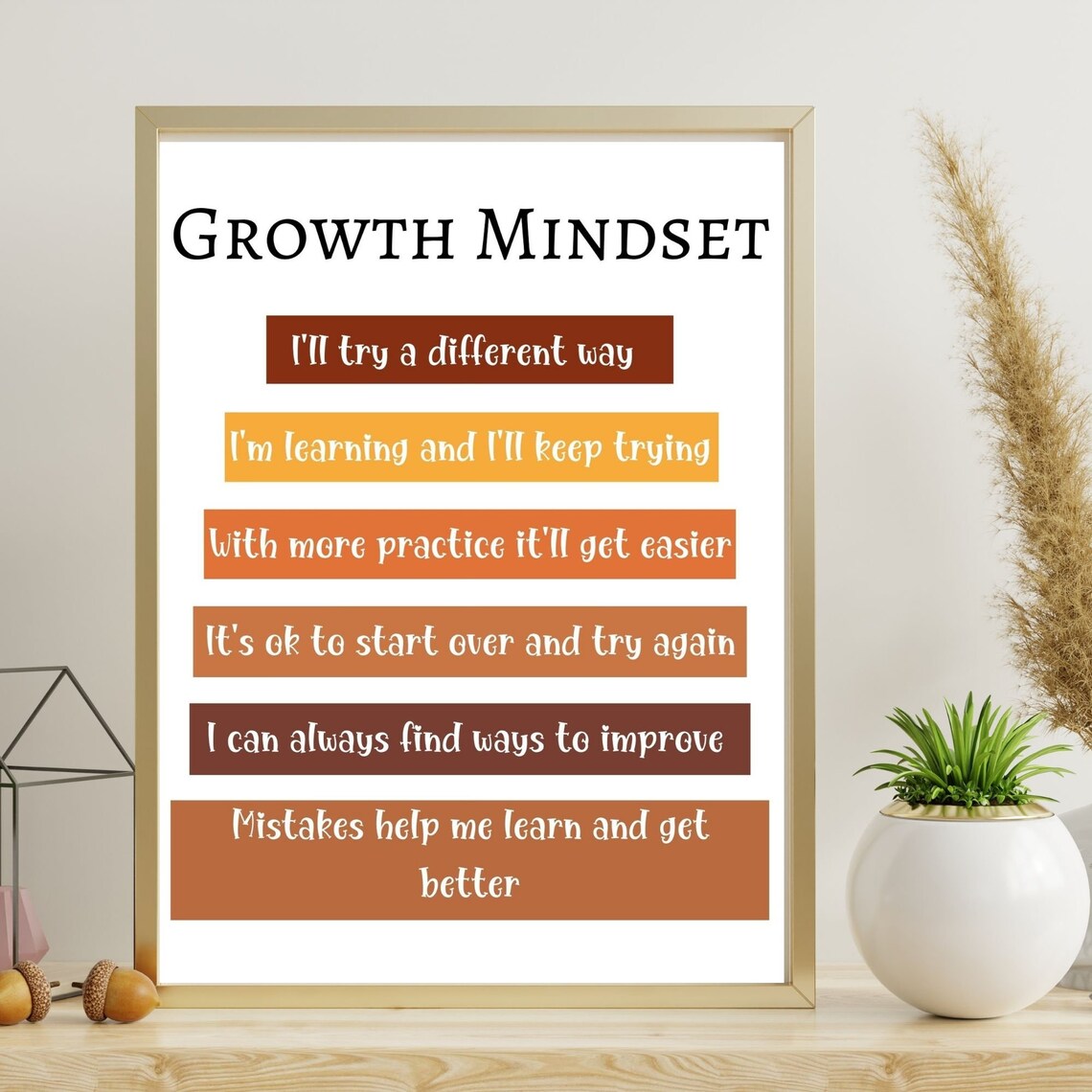 Growth Mindset Poster Boho Mental Health Printable School | Etsy