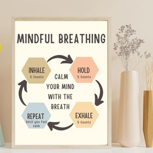 Anxiety Coping Skills, Therapy Office Decor, Set of 8 Counseling ...