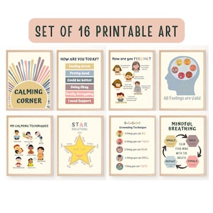 16 Calming Corner Posters, Therapy Office Decor, Counseling Posters ...