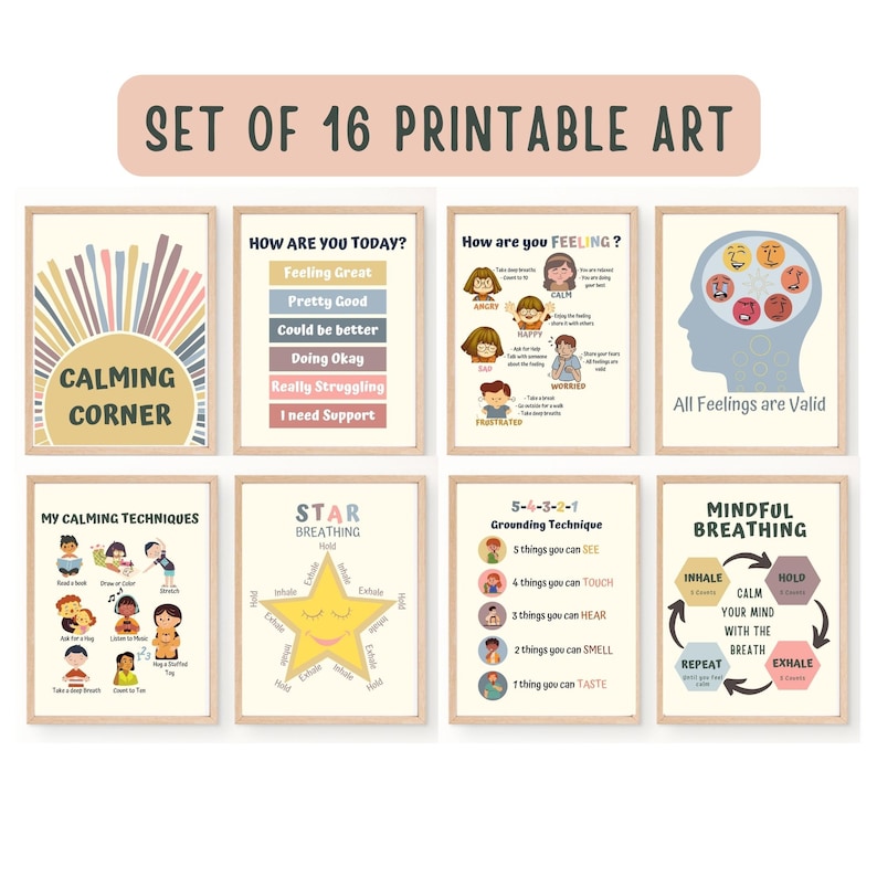 16 Calming Corner Posters Therapy Office Decor Counseling - Etsy