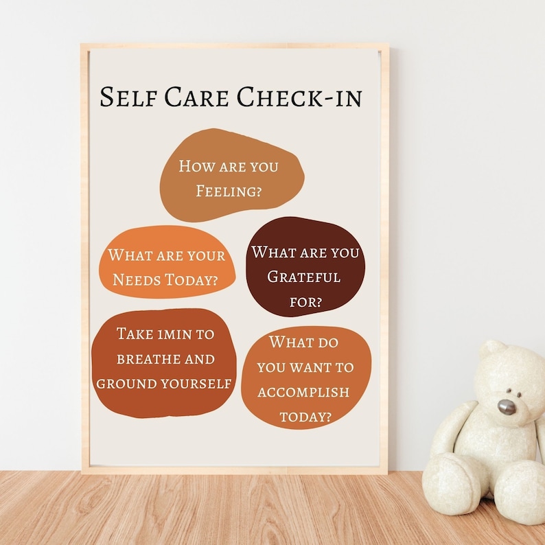 Mental Health Printable Self Care Check-in Poster School - Etsy