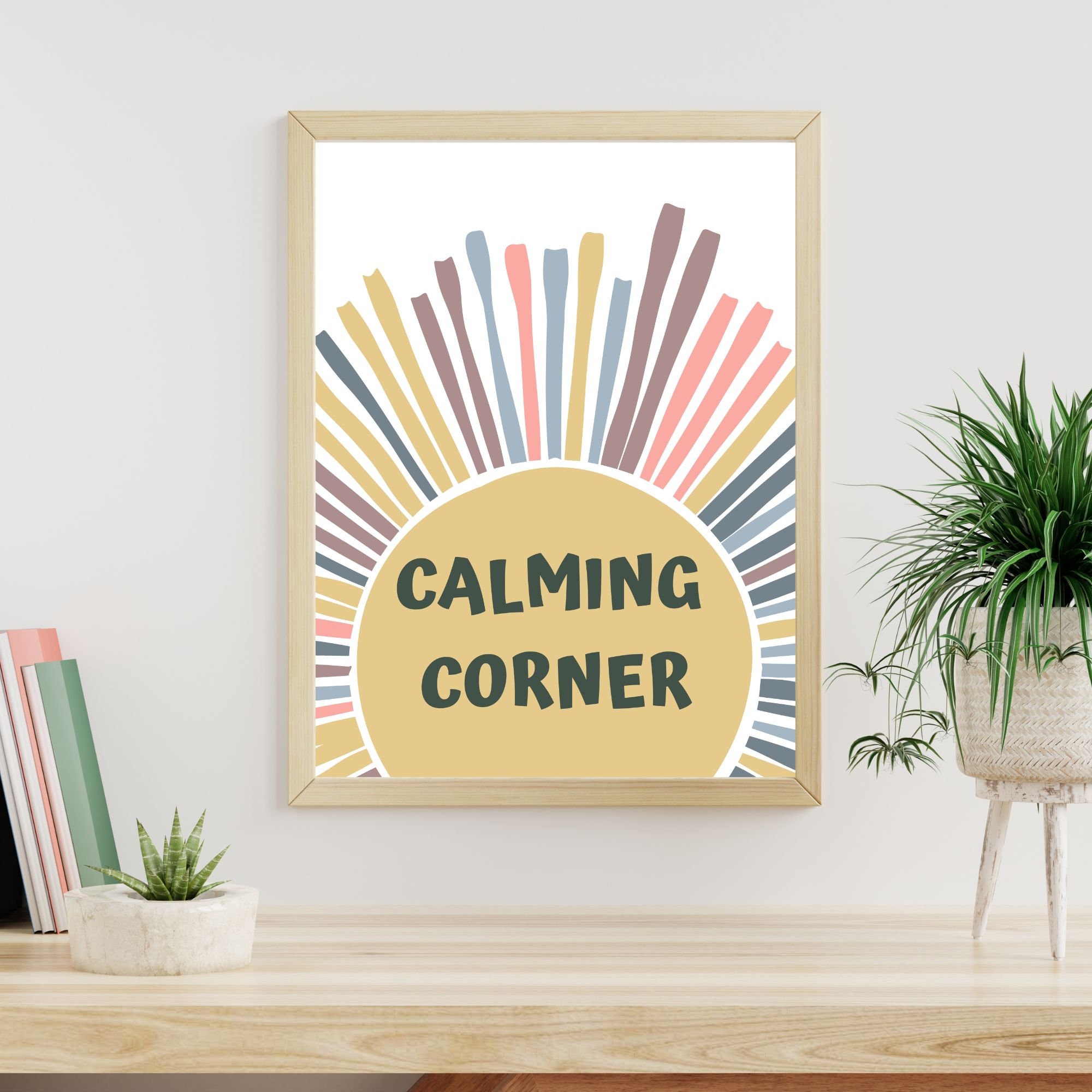 Calming Corner Poster, Calm Down Corner Therapy Office Decor, Mental ...