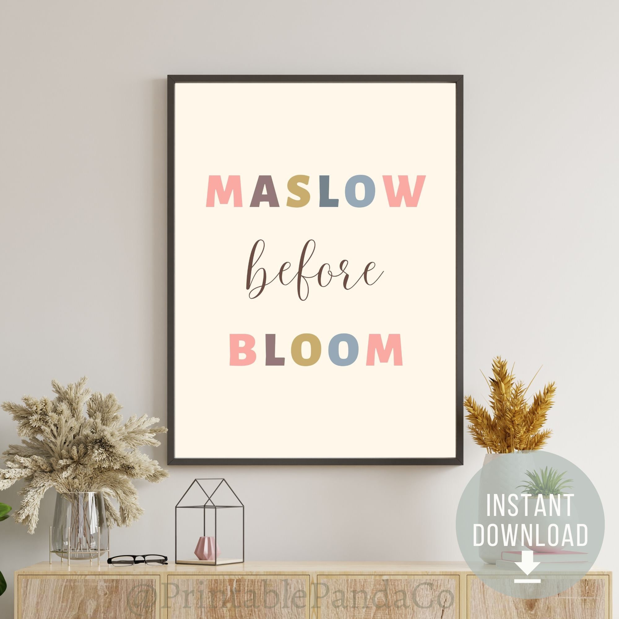 Maslow Before Bloom Poster, Therapy Office Decor, School Psychologist ...