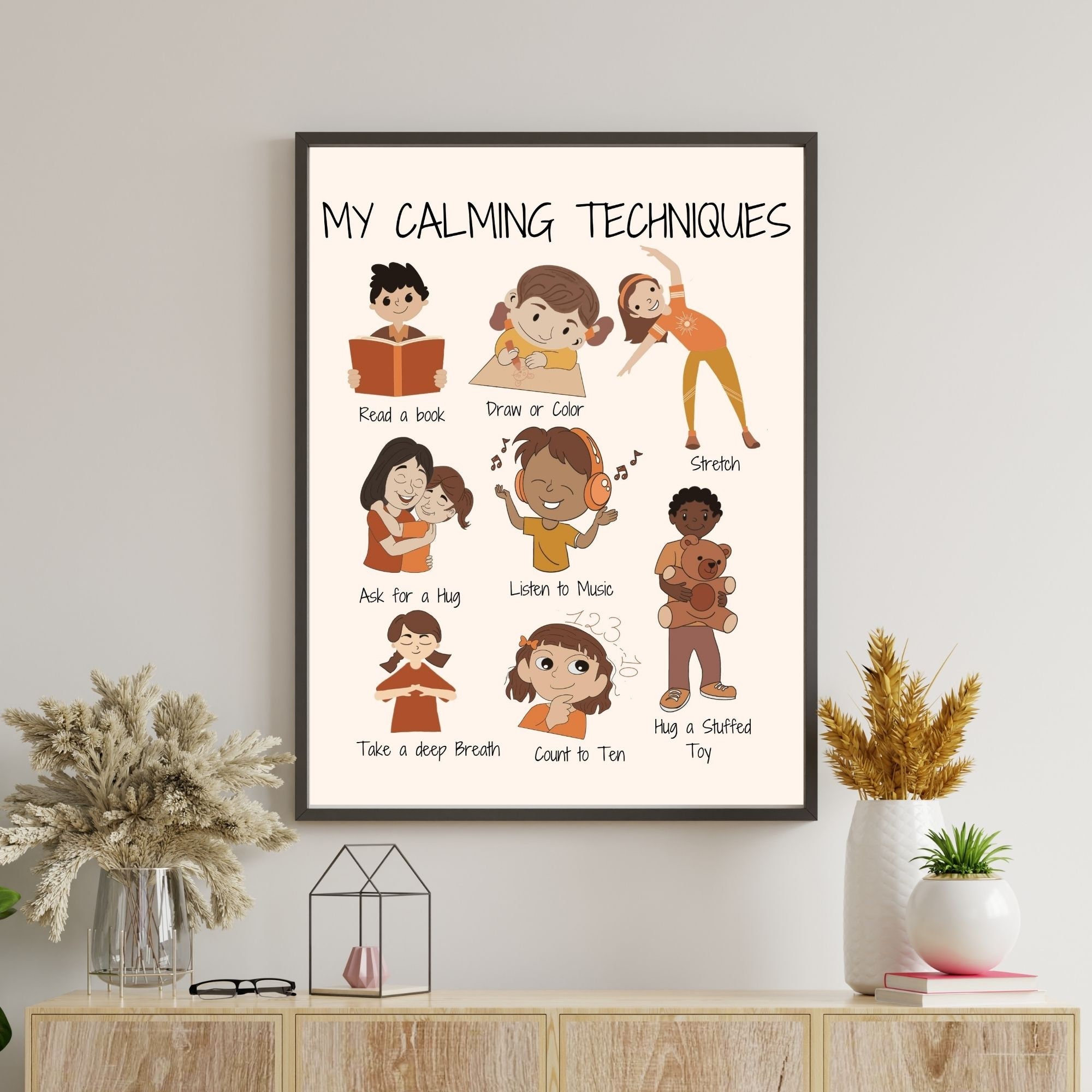Printable Calming Techniques for Kids Boho Calm Corner - Etsy