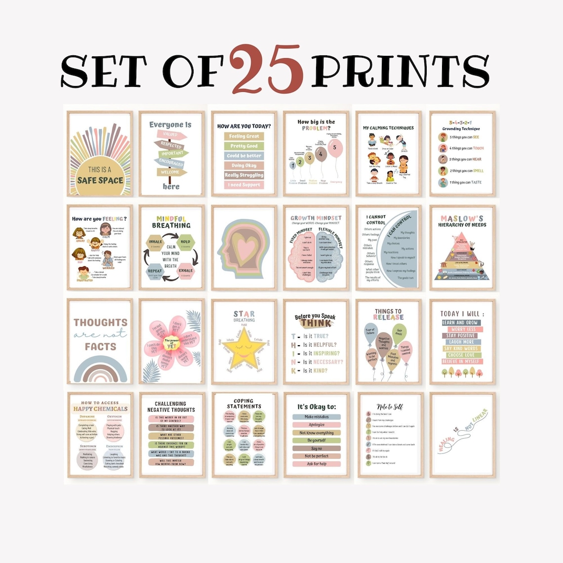 Therapy Office Decor Set of 25 Calm Corner Bundle School - Etsy