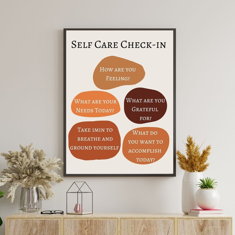 Mental Health Printable Self Care Check-in Poster School - Etsy