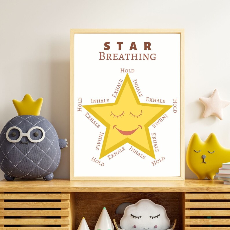 Star Breathing Technique, Inhale Exhale Printable, Anxiety Relief ...