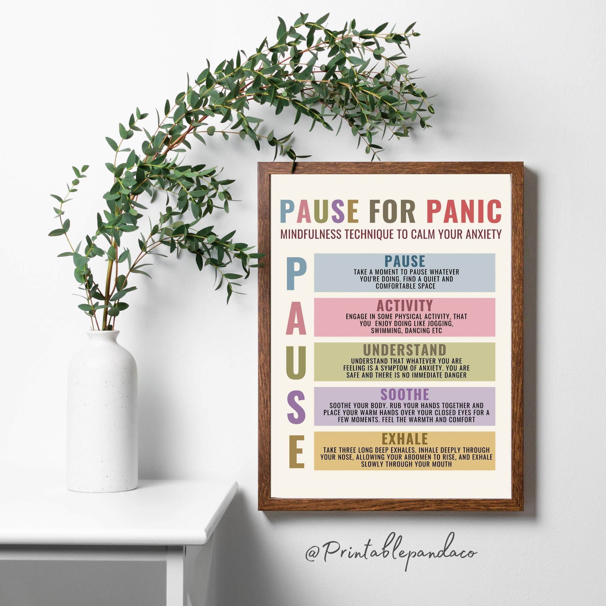 Pause for Panic Trauma Recovery Poster for Anxiety Relief - Etsy