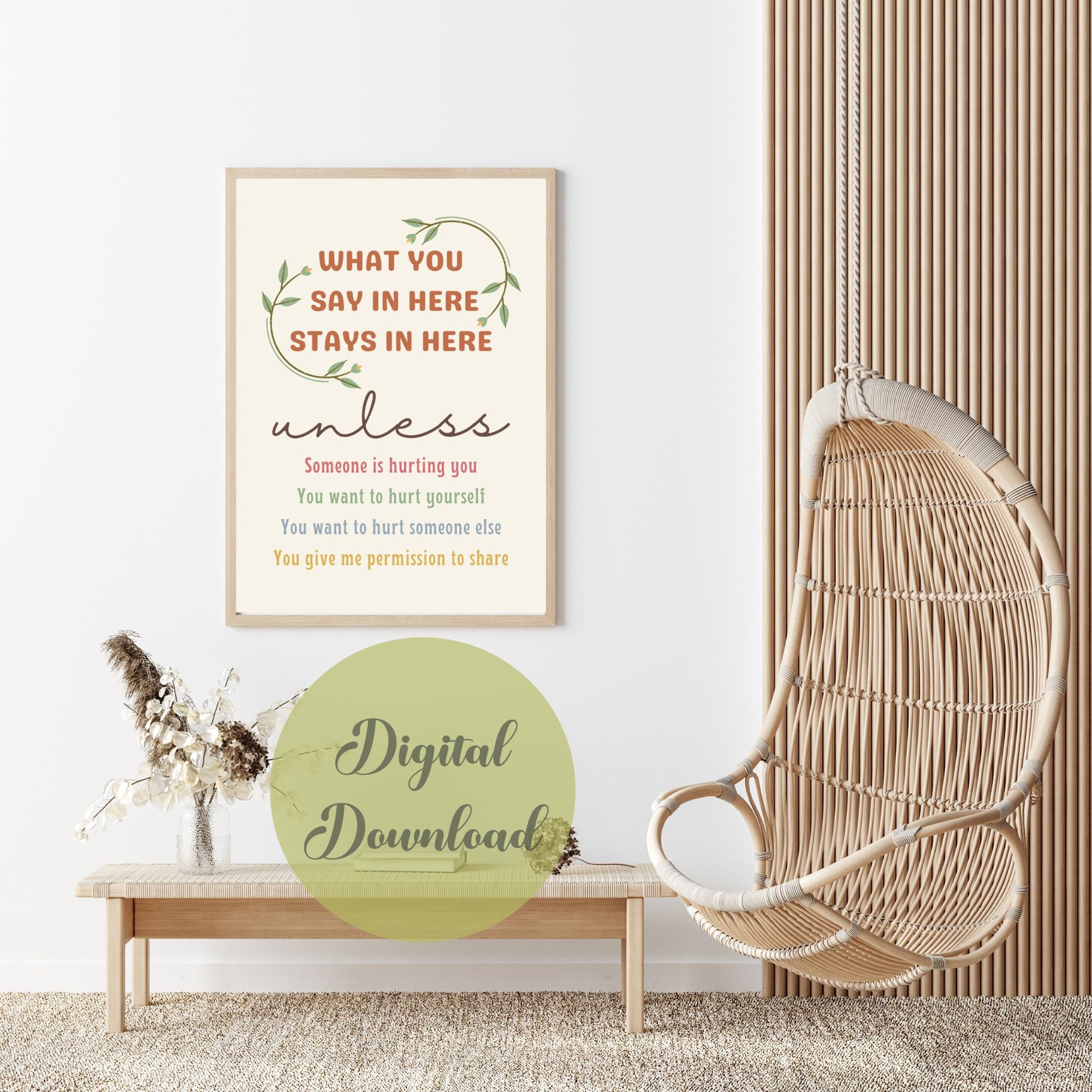 Confidentiality Poster Safe Space Sign What You Say in Here - Etsy