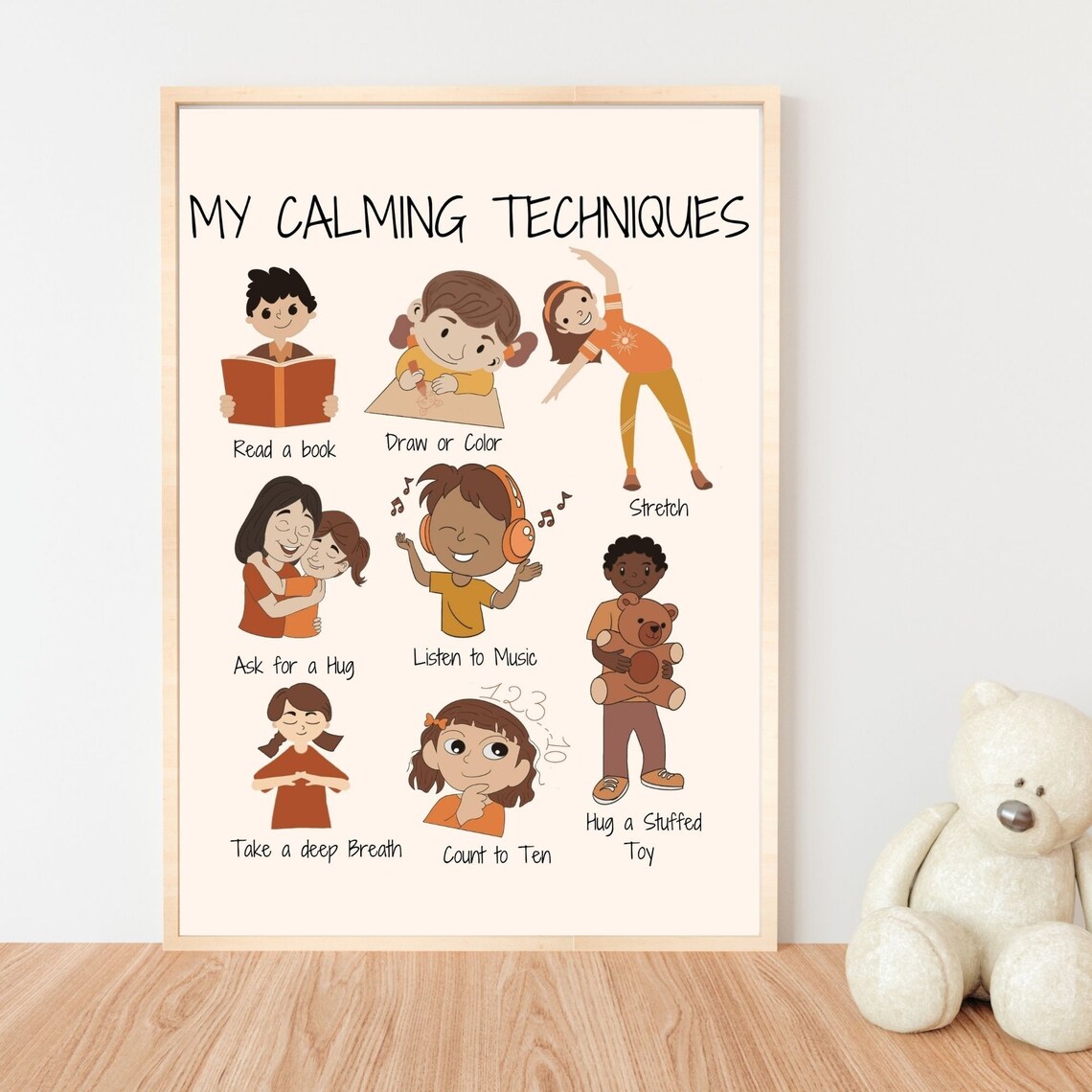Printable Calming Techniques for Kids Boho Calm Corner | Etsy