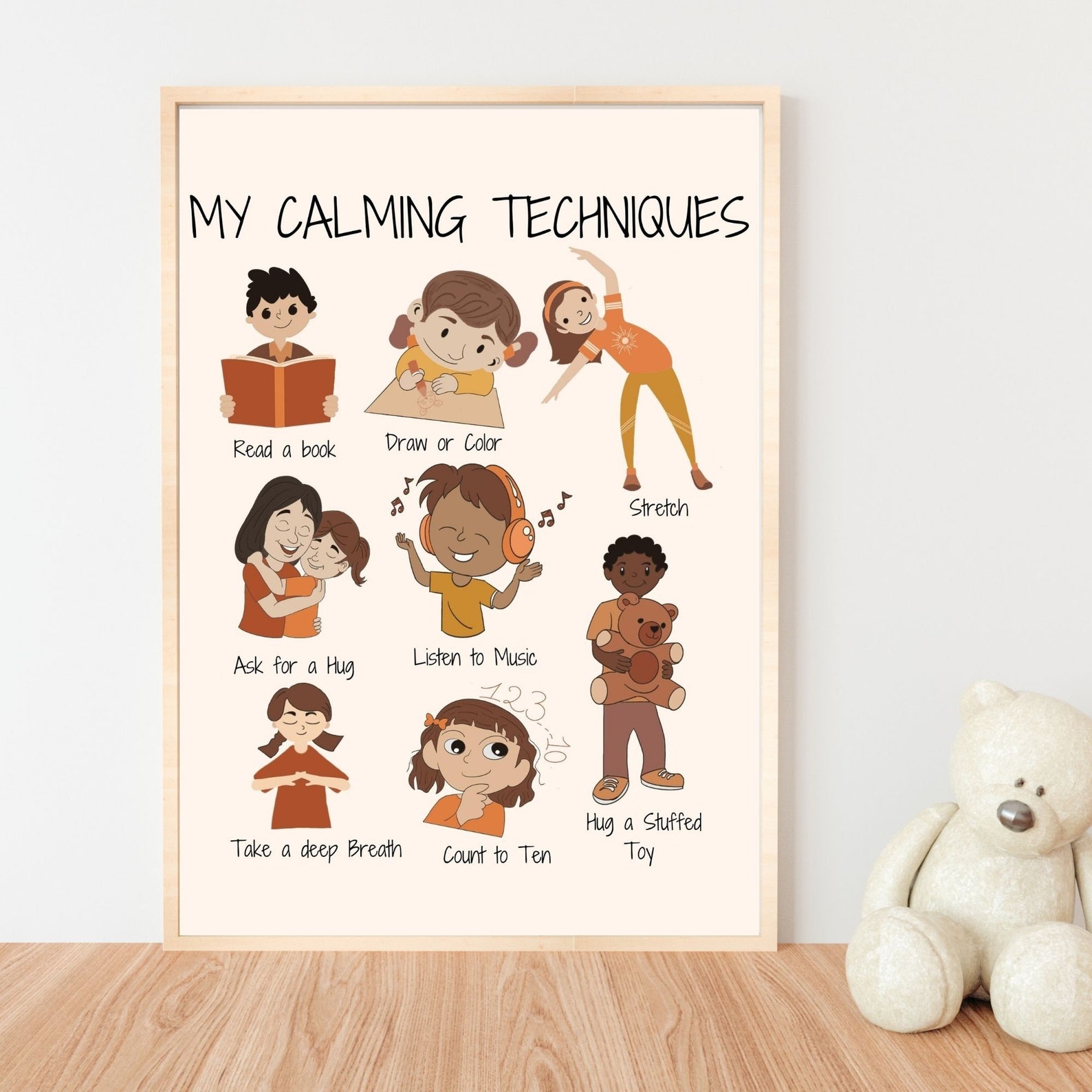 Printable Calming Techniques for Kids Boho Calm Corner | Etsy