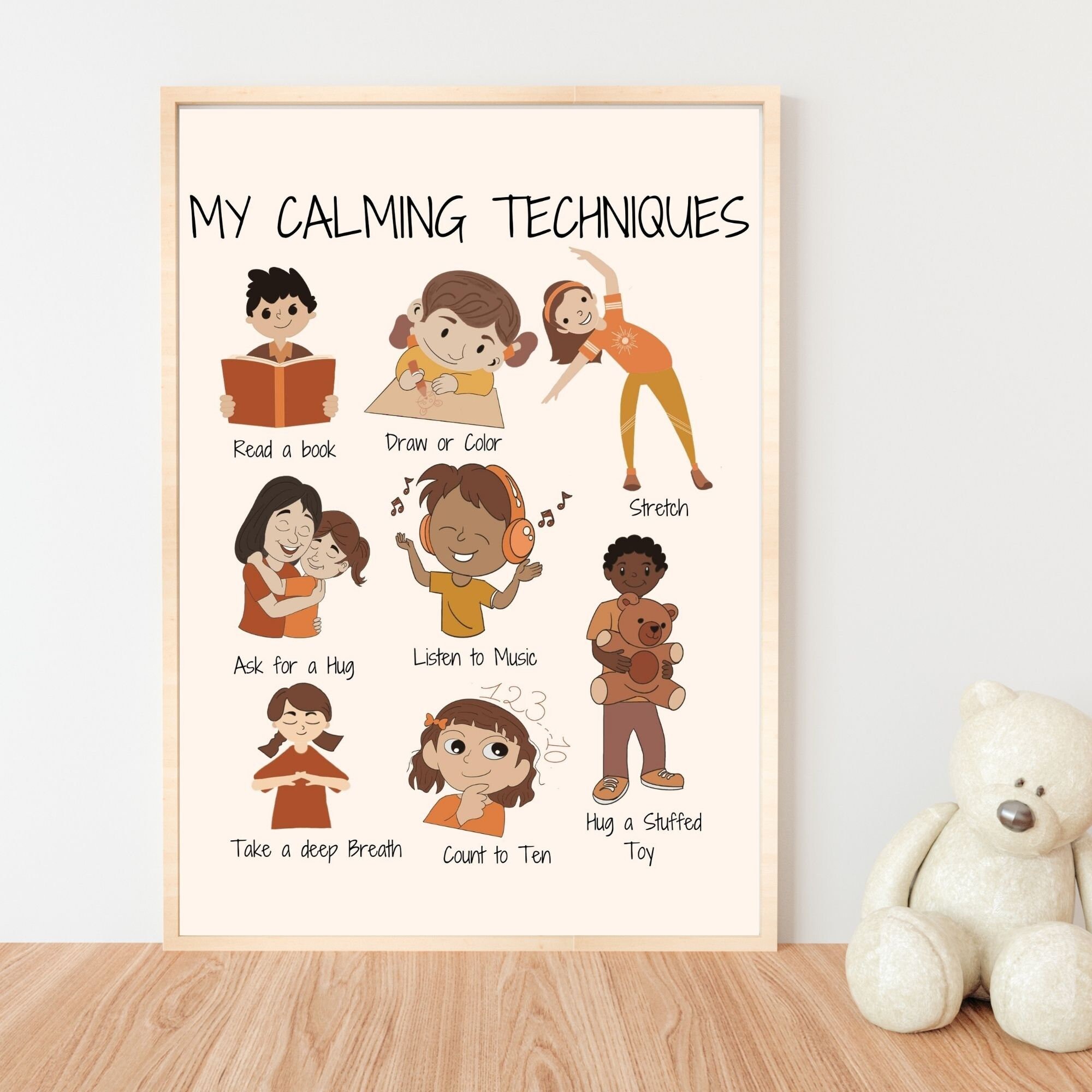 Printable Calming Techniques for Kids Boho Calm Corner - Etsy