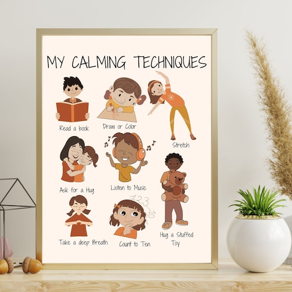 Printable Calming Techniques for Kids Boho Calm Corner | Etsy