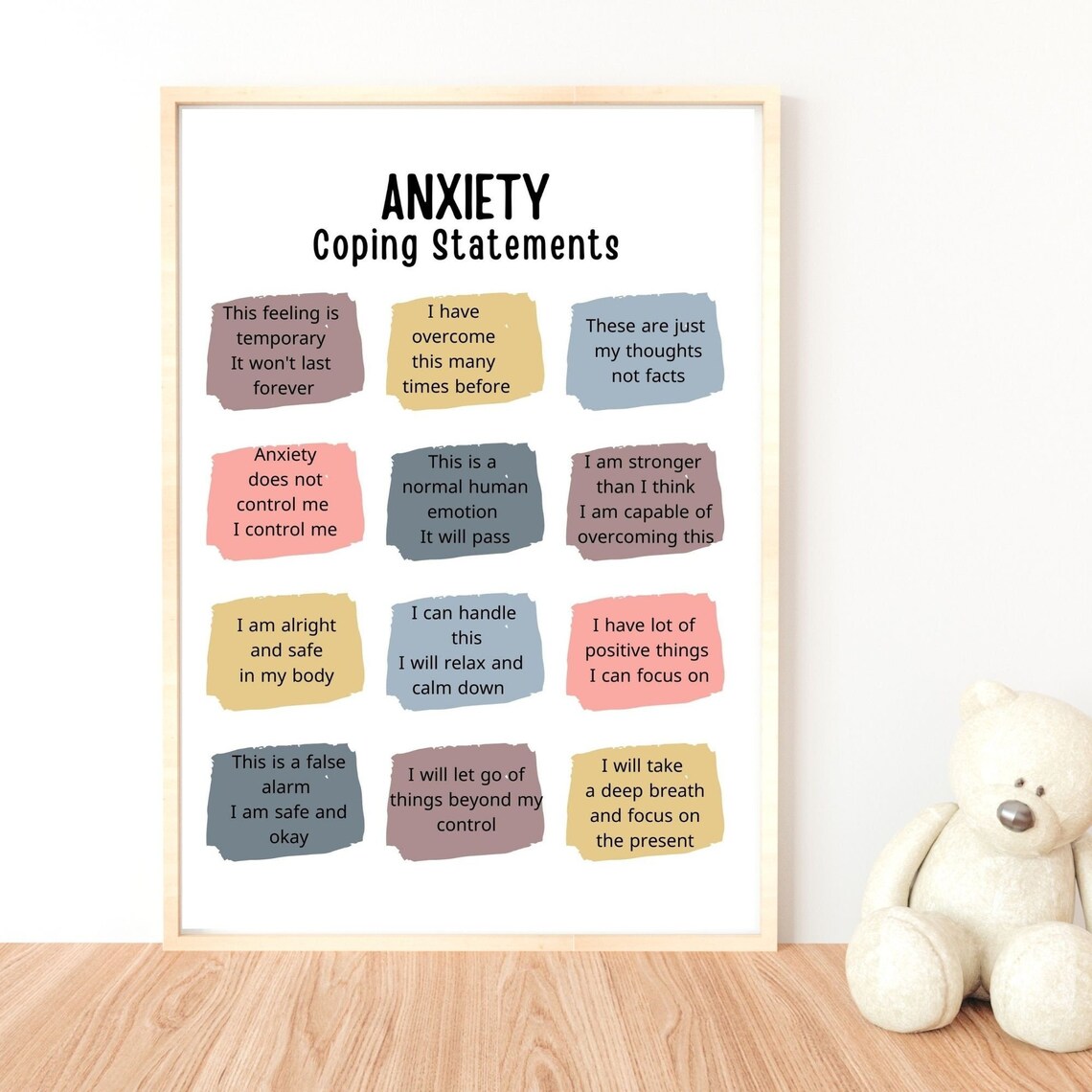 Anxiety Coping Statements, Calm Corner, Positive Affirmations, Therapy ...