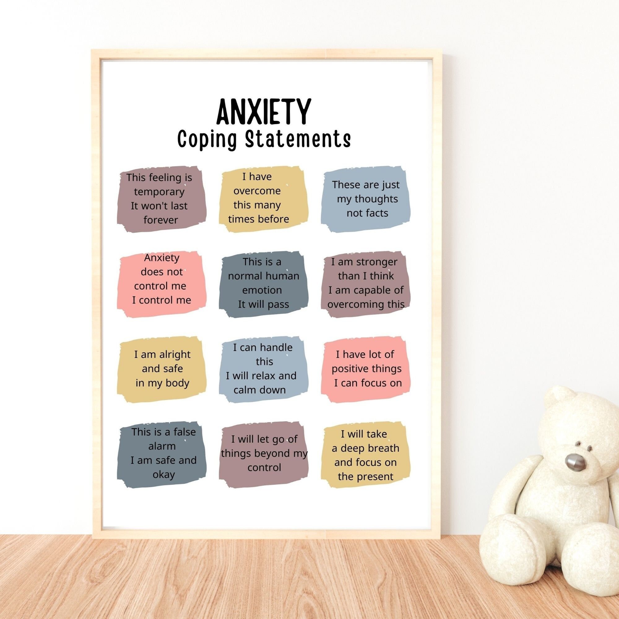 Anxiety Coping Statements, Calm Corner, Positive Affirmations, Therapy ...