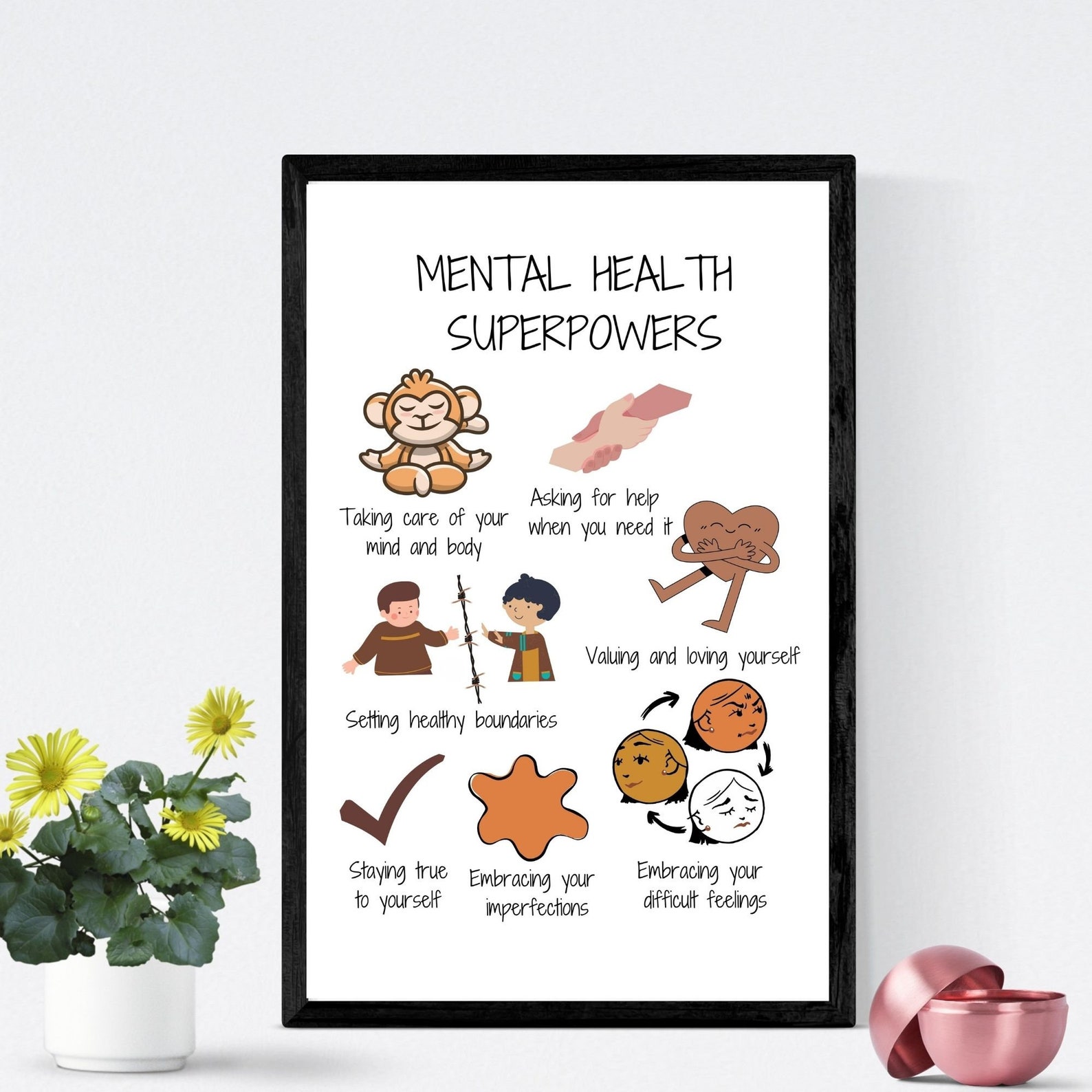 Mental Health Superpowers Poster, School Counselor Office Decor, School ...
