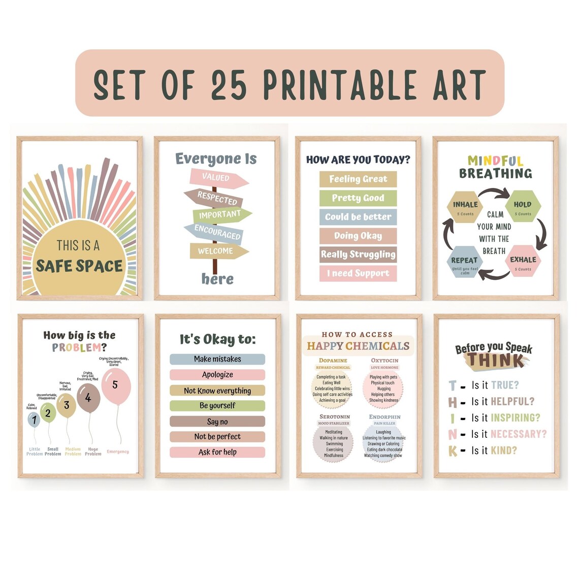 Therapy Office Decor Set of 25 Calm Corner Bundle School - Etsy