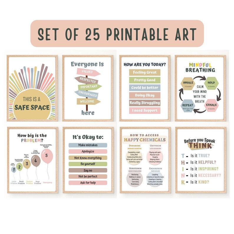 Therapy Office Decor Set of 25 Calm Corner Bundle School - Etsy