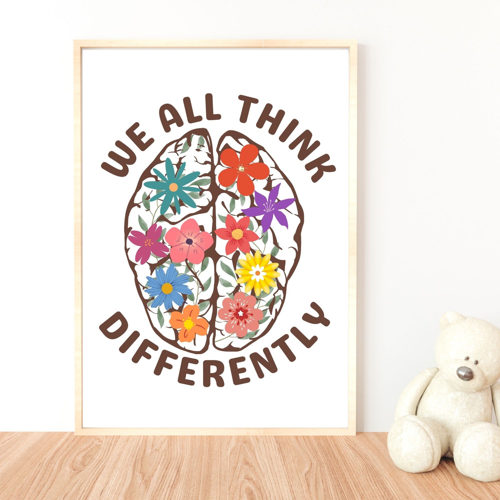 Neurodiversity Brain Art Poster Therapy Office Decor We All - Etsy