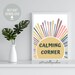 Calming Corner Poster, Calm Down Corner Therapy Office Decor, Mental ...