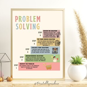 Problem Solving Poster, Size of the Problem Classroom Poster, Self ...