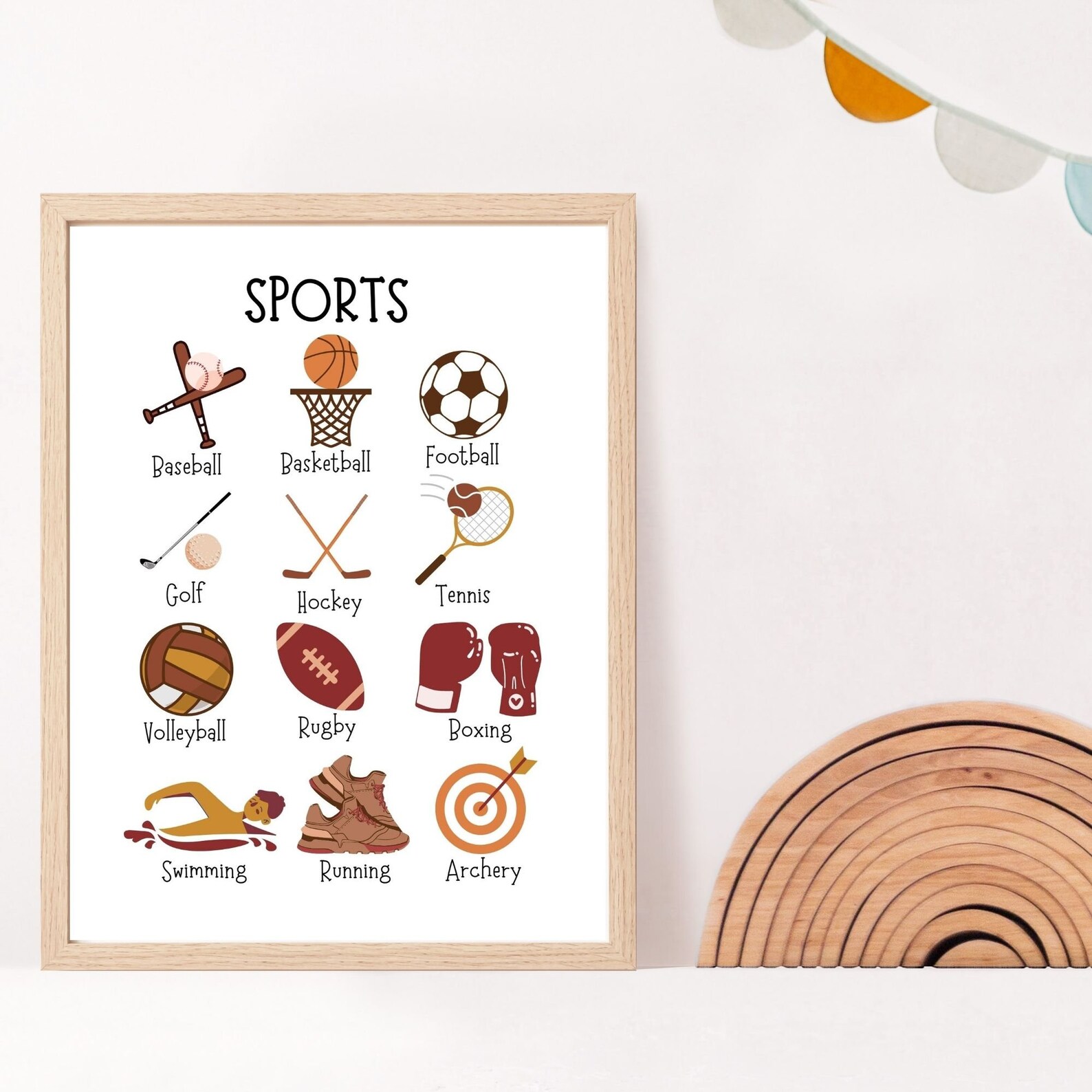 Sports Educational Poster Sports Print Boho Classroom - Etsy