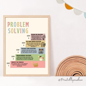 Problem Solving Poster, Size of the Problem Classroom Poster, Self ...