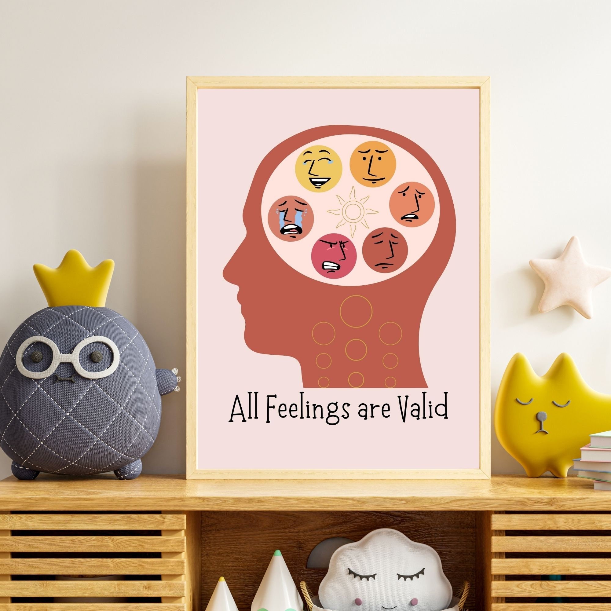 Feelings Poster, All Feelings Are Valid, Boho Calm Corner, Therapy ...