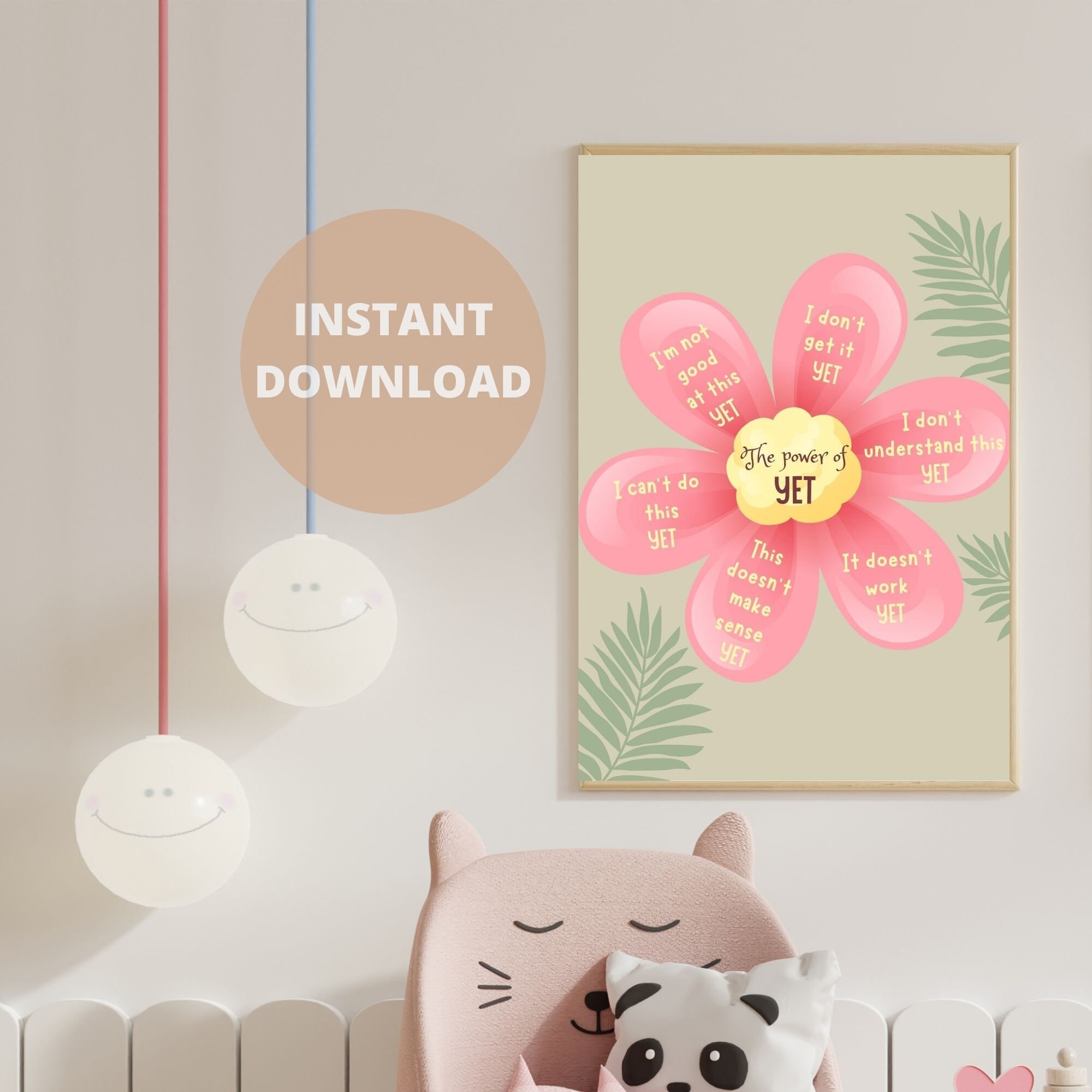 POWER OF YET, Growth Mindset Poster, Mental Health Printable, School ...