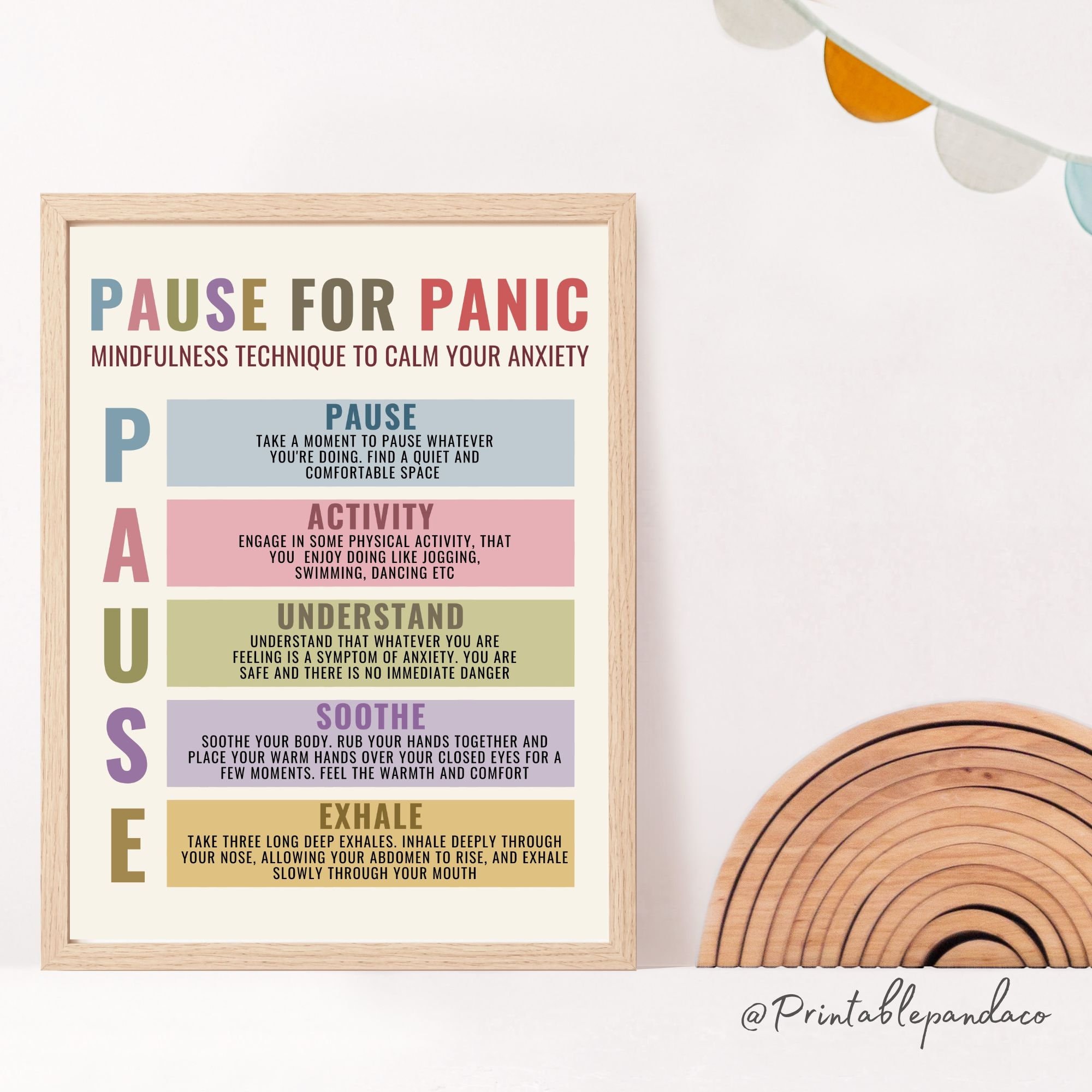 Pause for Panic Trauma Recovery Poster for Anxiety Relief - Etsy