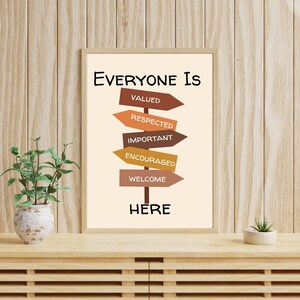 Everyone is Welcome Here Poster, Safe Space Educational Posters, Boho ...