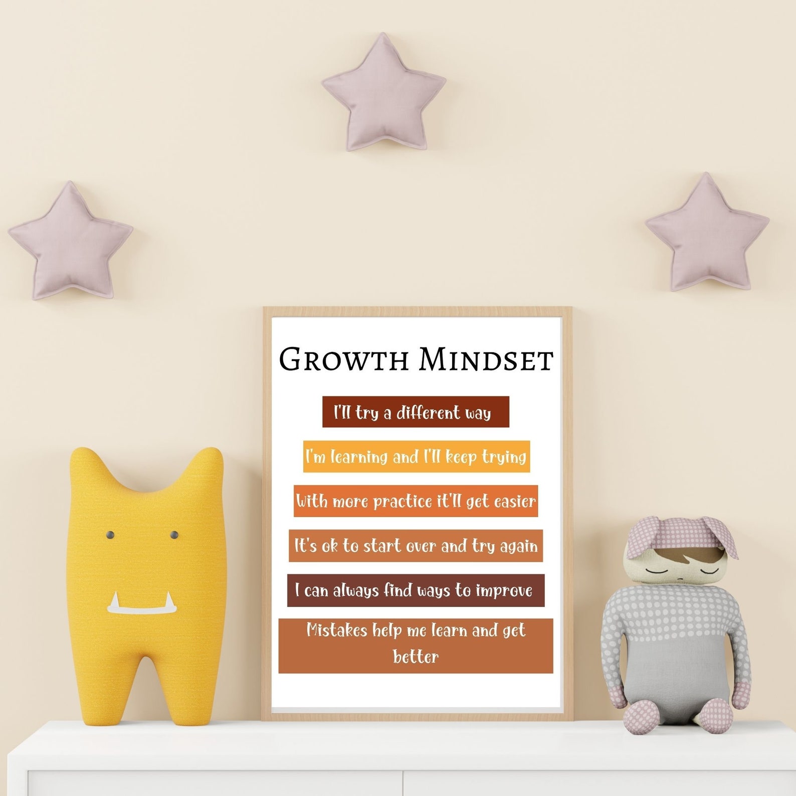 Growth Mindset Poster Boho Mental Health Printable School - Etsy