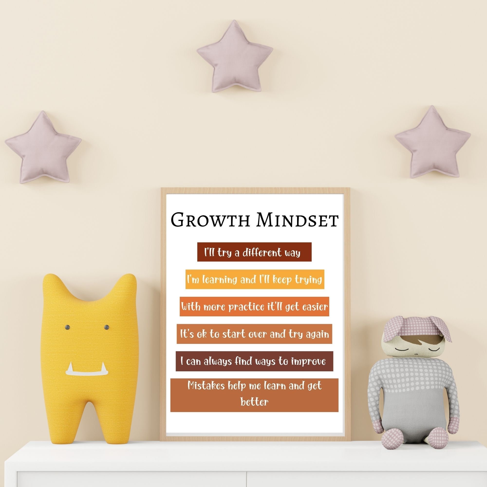 Growth Mindset Poster Boho Mental Health Printable School - Etsy
