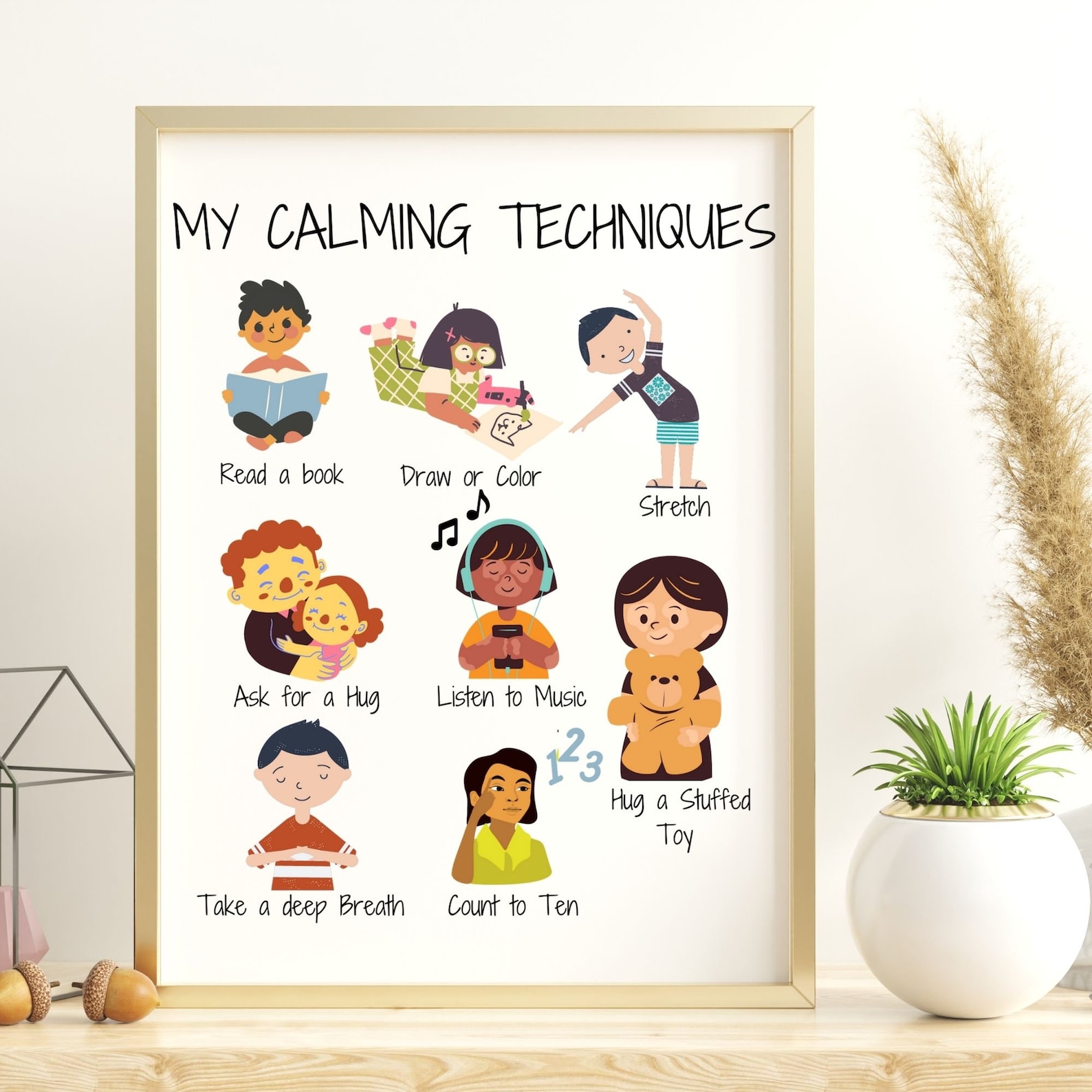 Printable Calming Techniques for Kids, Calm Corner Preschool ...