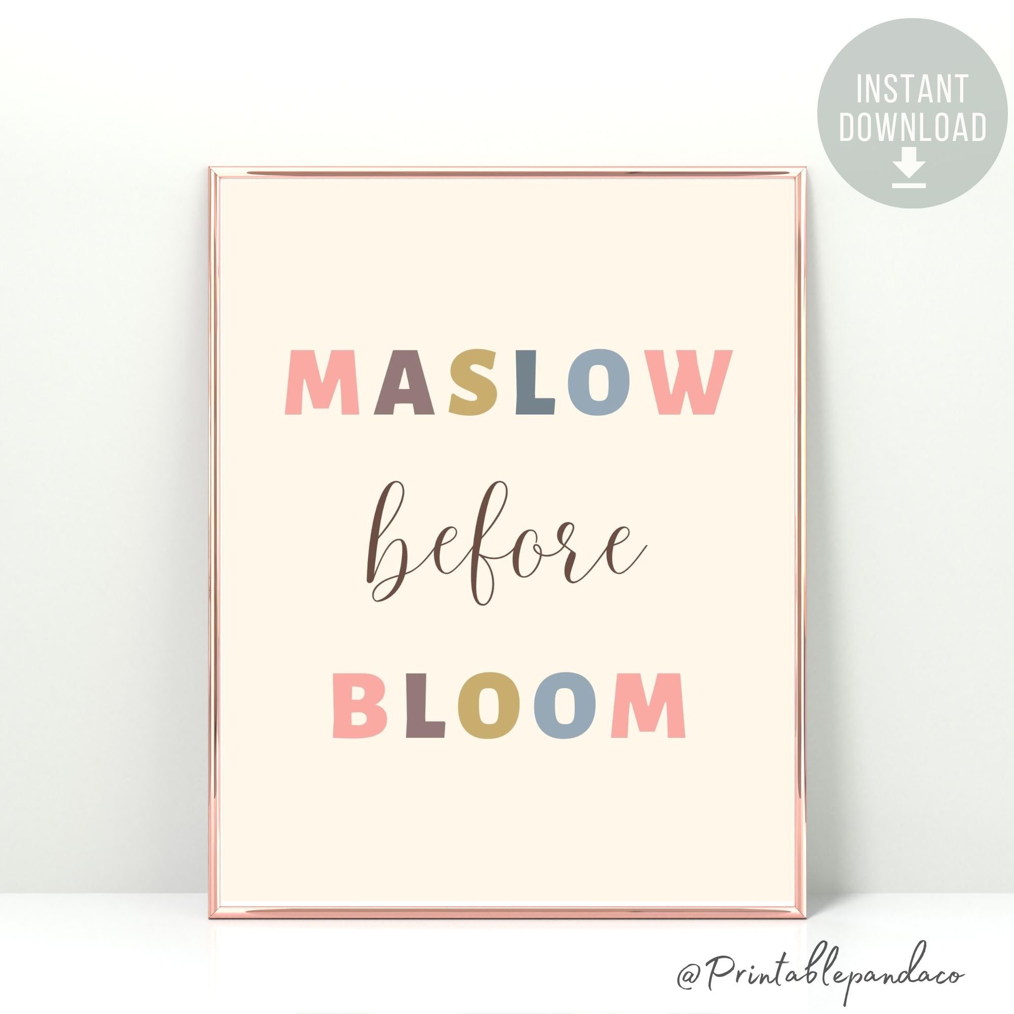 Maslow Before Bloom Poster, Therapy Office Decor, School Psychologist ...