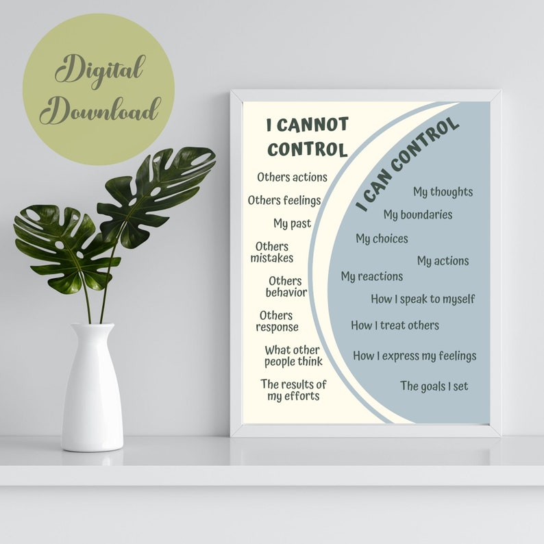 What I Can and Cannot Control Poster Therapy Office Decor - Etsy