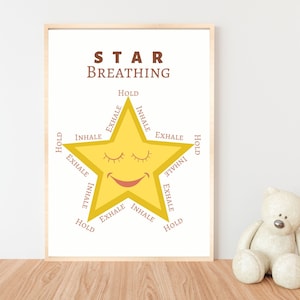 Star Breathing Technique, Inhale Exhale Printable, Anxiety Relief ...