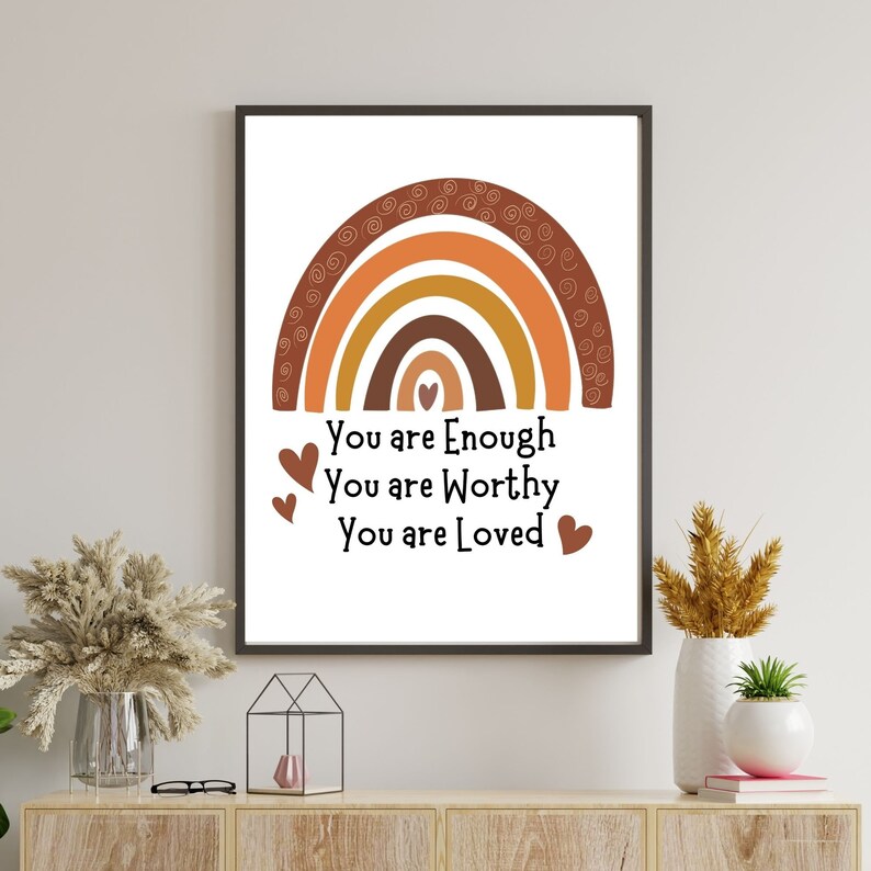 Kids Affirmations Printable Poster, You Are Loved Enough Worthy ...