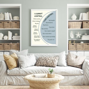 What I Can and Cannot Control Poster, Therapy Office Decor, Calming ...