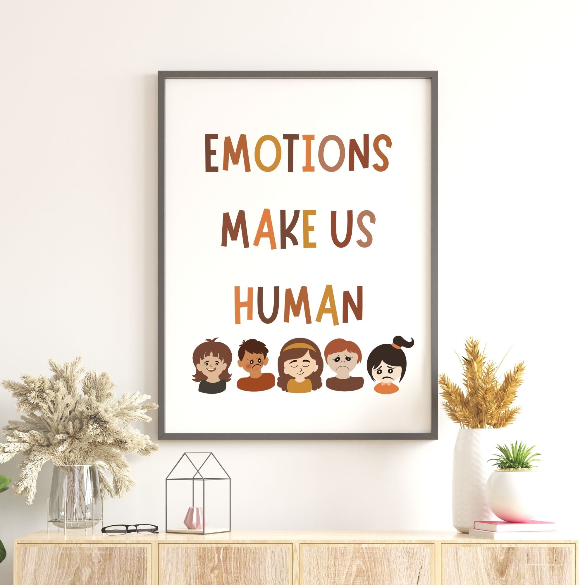 Emotions Make Us Human Printable Wall Art, Feelings Poster ...